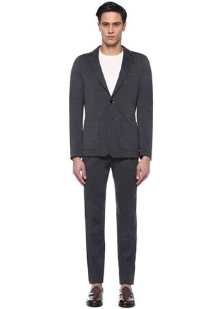 Corneliani Erkek Drop 7 Gri Kelebek Yaka Yün Takım 52 IT