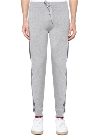 Corneliani Id Erkek Gri Melanj Şeritli Jogger Eşofman Altı 54 IT