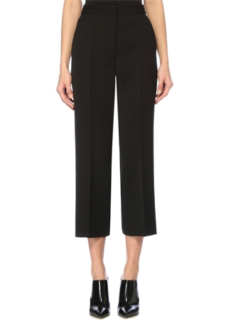 Stella McCartney Kadın Charlie Siyah Normal Bel Crop Yün Pantolon 38 IT