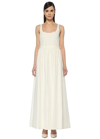 Brock Collection Kadın Beyaz Sırtı Çapraz Askılı Büzgülü Maksi Elbise Bej 0 US Brock Collection Kadın Beyaz Sırtı Çapraz Askılı Büzgülü Maksi Elbise Bej 0 US