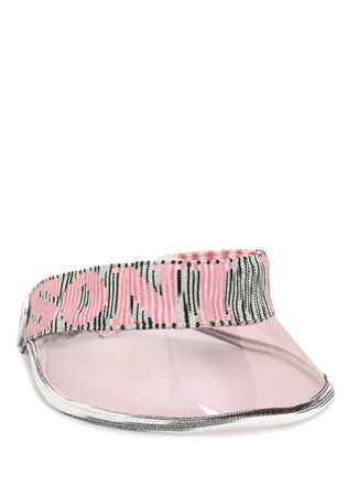 Missoni Kadın Pembe Çizgili Logo Jakarlı Şapka EU