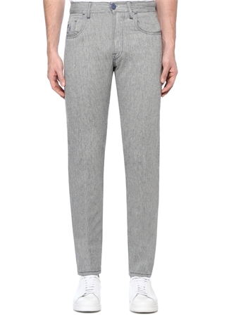 Scissor Scriptor Erkek Mavi Melanj Dokulu Dar Paça Jean Pantolon 3 US