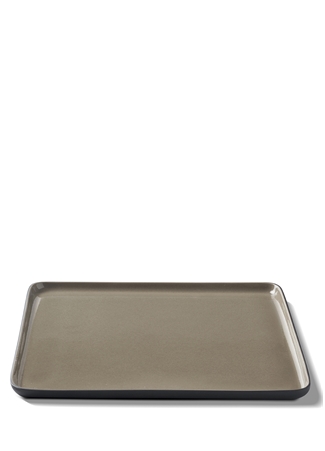 Esma Dereboy Siyah Taş Rengi Kare Formlu Büyük Boy Servis Tabağ Esma Dereboy Siyah Taş Rengi Kare Formlu Büyük Boy Servis Tabağ