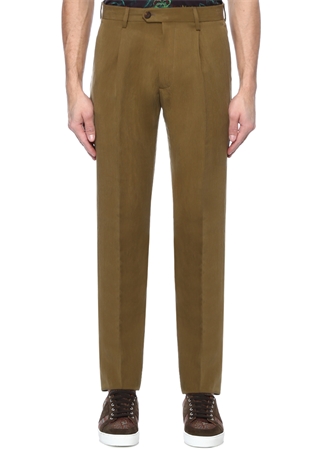 Etro Erkek Slim Fit Yeşil Normal Bel Pantolon 54 IT