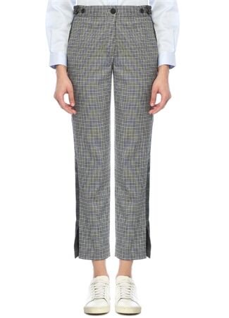 Rag&Bone Kadın Gri Yüksek Bel Ekose Desenli Yün Pantolon 2 US