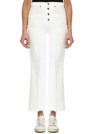 Rag&Bone Denim Kadın Beyaz Yüksek Bel Cigarette Cropped Jean Pantolon 25 US