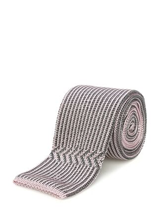 Canali Erkek Pembe Çizgi Dokulu İpek Kravat EU