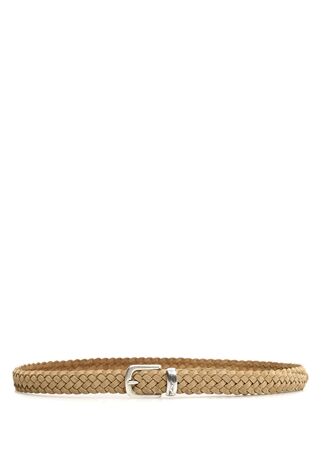 Eleventy Erkek Bej Örgü Dokulu Süet Kemer 00 EU