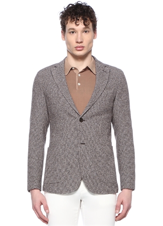 Eleventy Erkek Kahverengi Dokulu Kelebek Yaka Ceket 54 IT