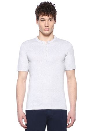 Eleventy Erkek Platinum Gri Düğmeli T-shirt XL EU