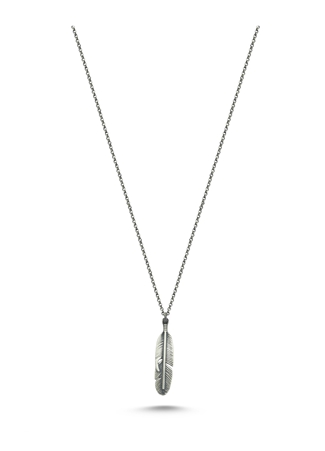 Brace İstanbul Erkek Gri Yaprak Formlu Gümüş Rengi Kolye EU Brace İstanbul Erkek Gri Yaprak Formlu Gümüş Rengi Kolye EU