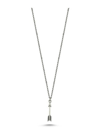 Brace İstanbul Erkek Gri Ok Formlu Gümüş Rengi Kolye EU