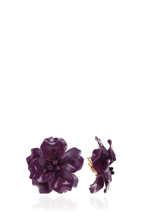 Ken Samudio Kadın Mor Çiçek Formlu Küpe EU Ken Samudio Kadın Mor Çiçek Formlu Küpe EU