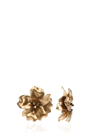 Ken Samudio Kadın Çiçek Formlu Taş Detaylı Küpe Altın Rengi EU Ken Samudio Kadın Çiçek Formlu Taş Detaylı Küpe Altın Rengi EU