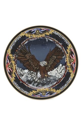 Versace Le R Animal Sam Baskılı Porselen Dekoratif Tabak Çok Renkli