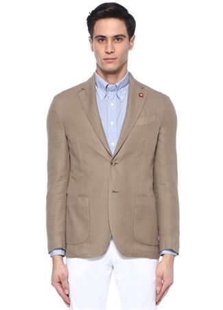 Lardini Erkek Bej Kelebek Yaka Dokulu Ceket 52 IT