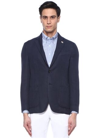 Lardini Erkek Lacivert Kelebek Yaka Dokulu Ceket 54 IT