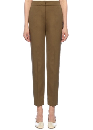 Theory Kadın Haki Yüksek Bel Boru Paça Pantolon 2 US