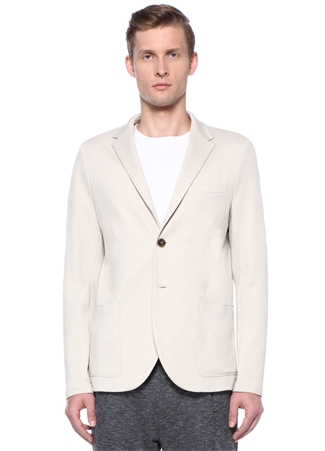 Harris Wharf London Erkek Ekru Kelebek Yaka Dokulu Ceket Bej 46 IT