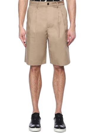 Msgm Erkek Bej Çift Pile Detaylı Normal Bel Bermuda 54 IT