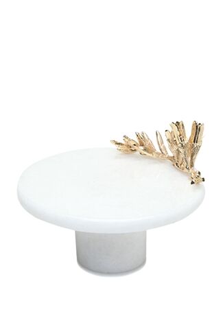 Accract Beyaz Gold Ayaklı Mermer Kek Standı