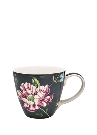 Green Gate Peneleope Siyah Çiçek Desenli Porselen Kupa Çok Renkli