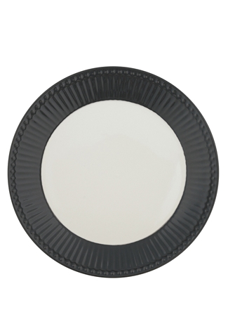 Green Gate Alice Antrasit Çizgi Dokulu Porselen Tabak Gri