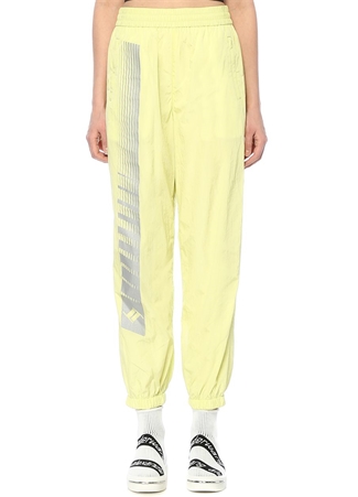 T by Alexander Wang Kadın Sarı Logo Baskılı Yüksek Bel Eşofman Altı M EU