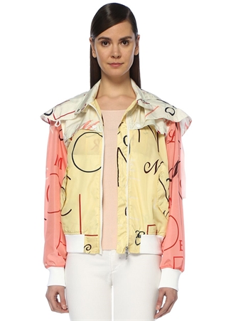 Moncler Genius Kadın 2 952 Lusaka Harf Baskılı Bomber Mont Bej US