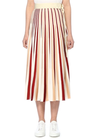 Moncler Genius Kadın 2 952 Renkli Pilili Midi Triko Etek S IT