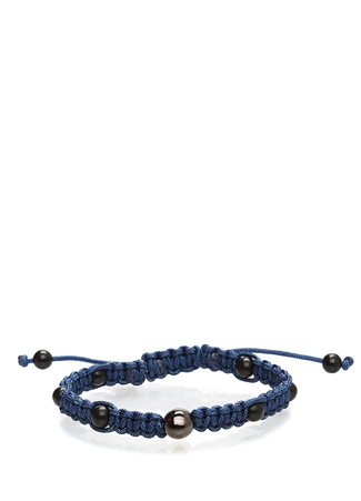 Thompson Erkek Lacivert Örgü Dokulu Boncuklu Bileklik Mavi M EU Thompson Erkek Lacivert Örgü Dokulu Boncuklu Bileklik Mavi M EU