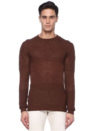 Alfredo Erkek Kahverengi Bisiklet Yaka Dokulu Keten Kazak L EU