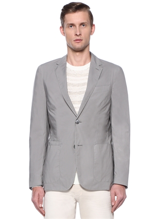 Zegna Erkek Drop 7 Gri Kelebek Yaka Blazer Ceket Mavi 52 IT