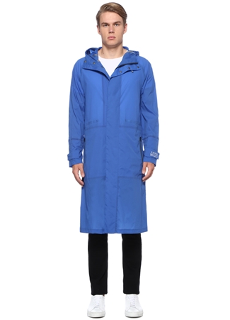 Z Zegna Erkek Lacivert Kapüşonlu Reglan Kollu Parka Gri XXL IT