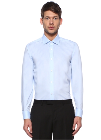 Beymen Club Erkek Comfort Fit Mavi Non Iron Özellikli Oxford Gömlek S