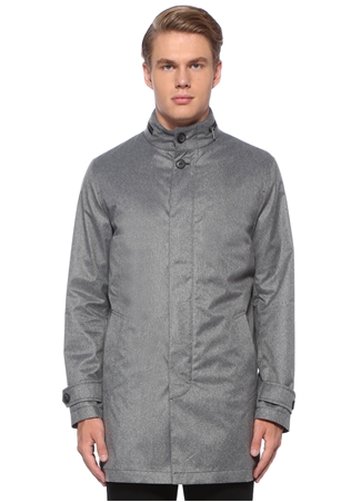 Beymen Club Erkek Gri Melanj Kapüşonlu İç Yelek Detaylı Pardösü S