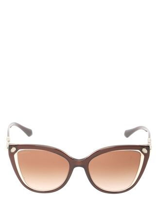Bvlgari Kadın Kahverengi Cateye Formlu Güneş Gözlüğü 55 EU