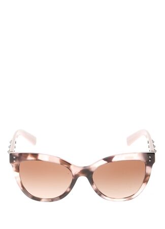 Valentino Kadın Pembe Kahverengi Desenli Güneş Gözlüğü Gri 54 EU