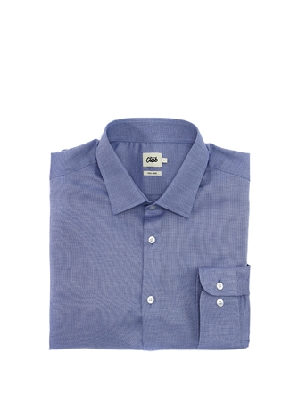 Beymen Club Erkek Mavi Non Iron Armürlü Büyük Beden Gömlek Lacivert 3