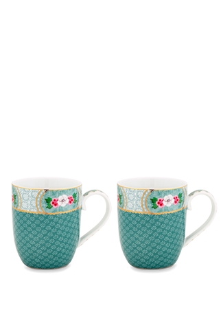 Pip Studio Blushing Birds Baskılı 2li Porselen Kupa Seti Çok Renkli