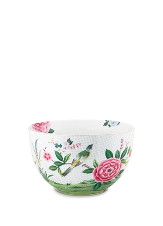 Pip Studio Blushing Birds Çiçek Desenli Porselen Kase Çok Renkli