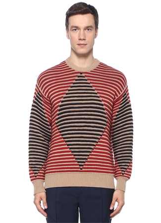 Pal Zileri Erkek Lacivert Kırmızı Desen Detaylı Kazak Mavi 48 It