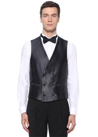 Pal Zileri Erkek Drop 8 Lacivert Kruvaze İpek Yelek Gri 54 IT