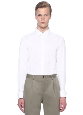 Pal Zileri Erkek Beyaz Desenli Smokin Gömleği 39 IT