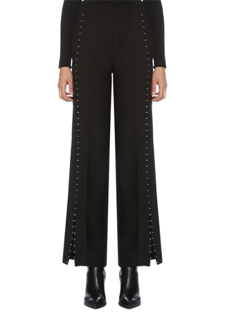 Neil Barrett Kadın Siyah Agraf Detaylı Boru Paça Yün Pantolon 42 IT