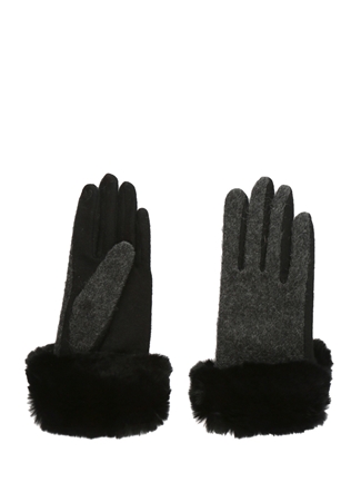 Beymen Collection Kadın Antrasit Yün Eldiven Siyah 7.5 Beymen Collection Kadın Antrasit Yün Eldiven Siyah 7.5