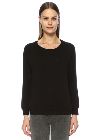 Tru Kadın Siyah Bisiklet Yaka Reglan Kol Sweatshirt S/M EU Tru Kadın Siyah Bisiklet Yaka Reglan Kol Sweatshirt S/M EU