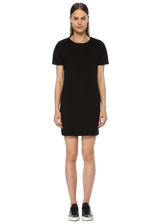 Tru Kadın Siyah Bisiklet Yaka Basic Mini Elbise S EU