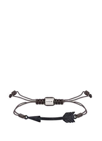 Brace İstanbul Erkek Gri Ok Detaylı Gümüş Rengi Bileklik EU