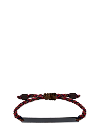 Brace İstanbul Erkek Lacivert Kırmızı Plakalı Dokulu Bileklik EU